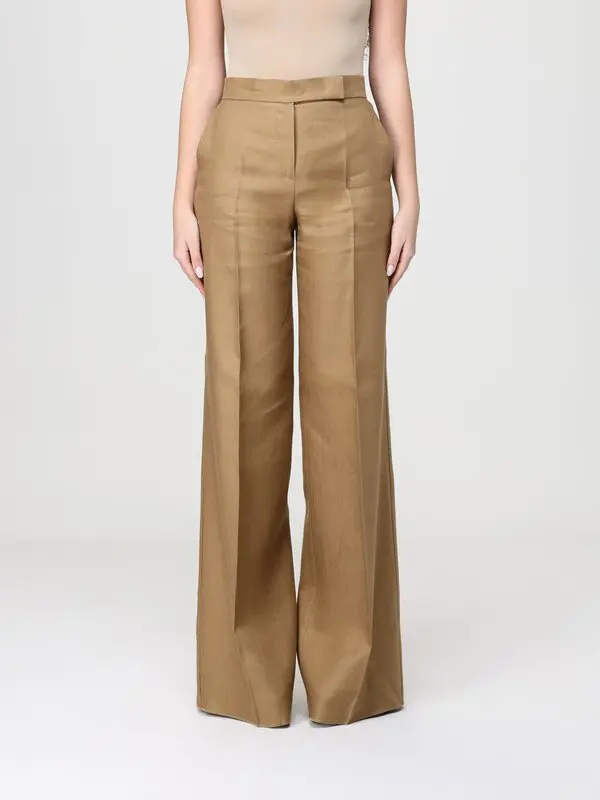 Max Mara Wide Leg Tailored Trousers - Cream