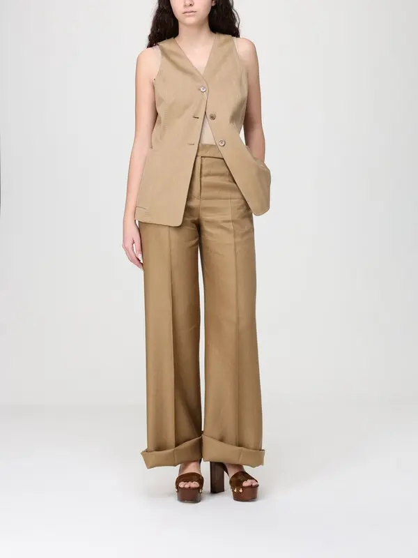 Max Mara Wide Leg Tailored Trousers - Cream