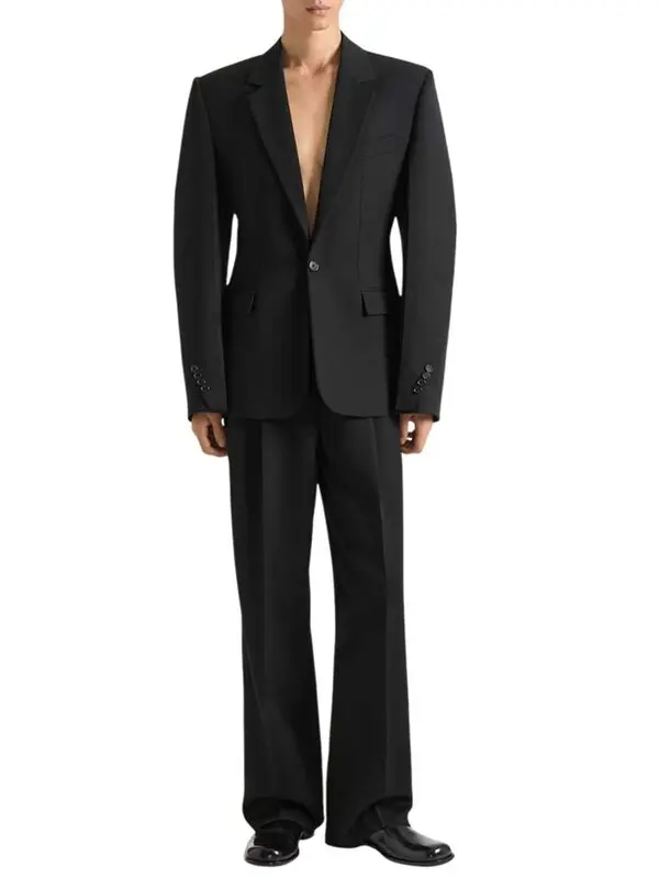 Givenchy Double-pleated Grain De Poudre Wool Trousers - Black