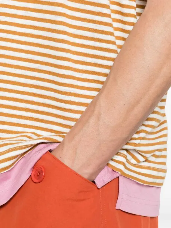 Marni Striped T-shirt With Floral Print