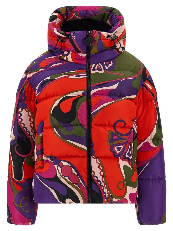 Emilio Pucci Orchidee" Quilted Down Jacket - Multicolor
