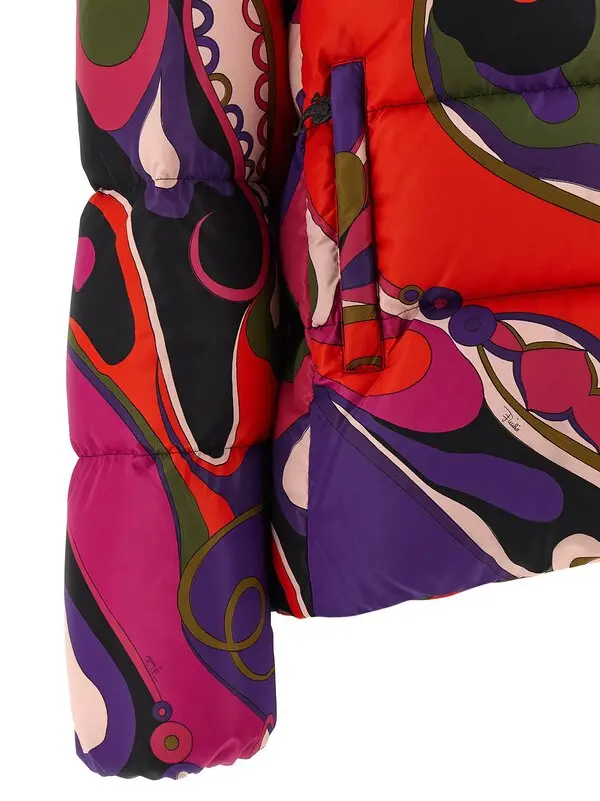 Emilio Pucci Orchidee" Quilted Down Jacket - Multicolor