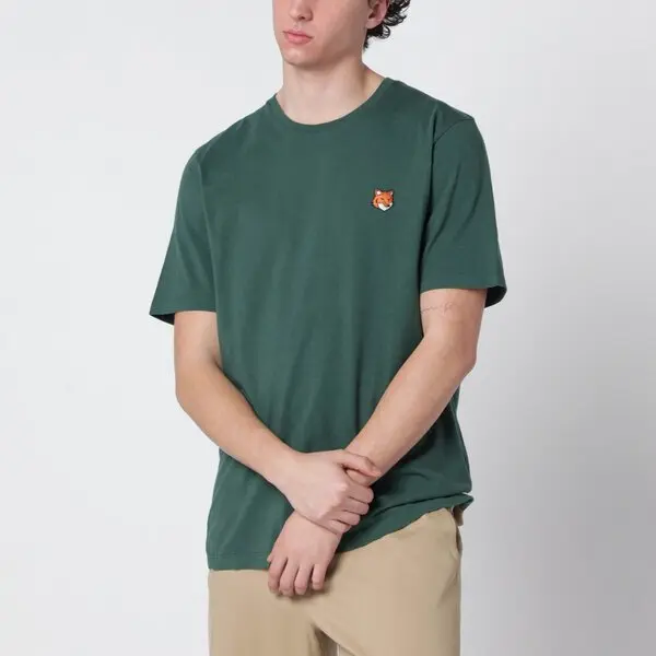 Maison Kitsuné Bottle Fox Head Regular-fit T-shirt - Green