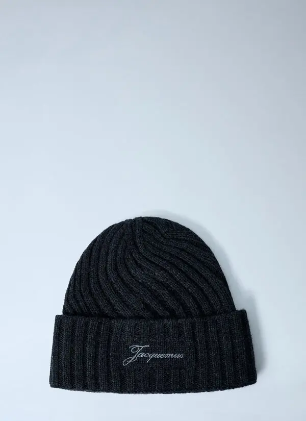 Jacquemus Le Bonnet Tourni Cashmere-blend Beanie Hat - Gray