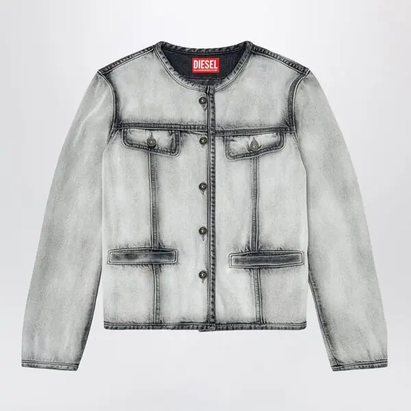 DIESEL® Grey De-grafy Skeleton Denim Jacket - Black