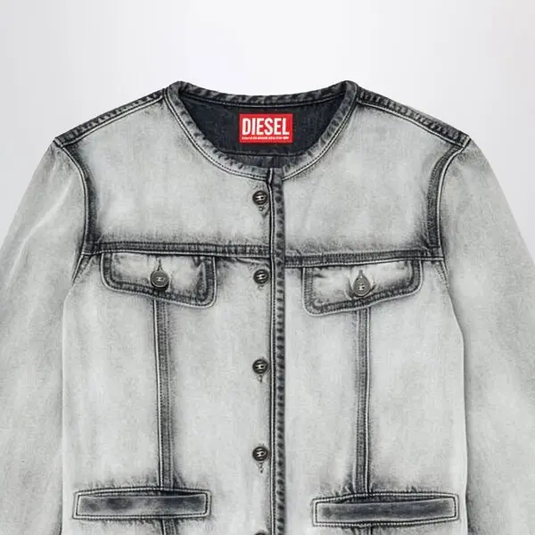 DIESEL® Grey De-grafy Skeleton Denim Jacket - Black