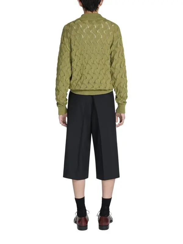 Dries Van Noten Belted Cropped Trousers