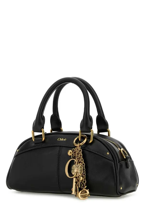 Chloé Small Leather Bowling Handbag - Black