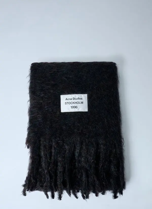 Acne Studios Fringed Wool-blend Scarf - Black