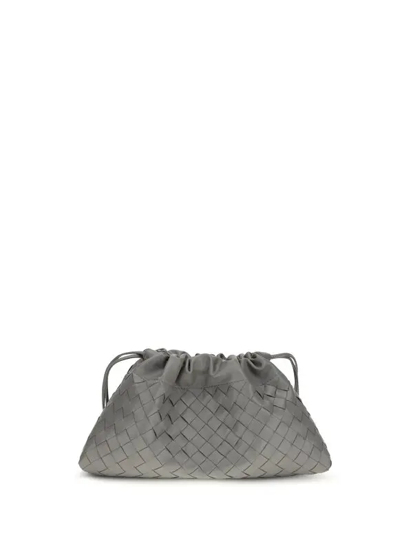 Bottega Veneta Woven Leather Drawstring Pouch - Gray