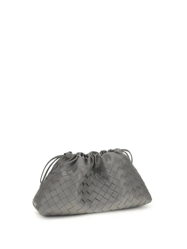 Bottega Veneta Woven Leather Drawstring Pouch - Gray