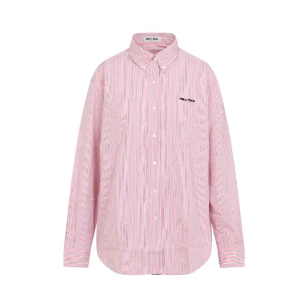 Miu Miu Striped Cotton Button-down Shirt