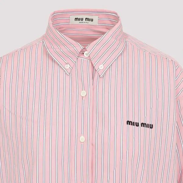 Miu Miu Striped Cotton Button-down Shirt
