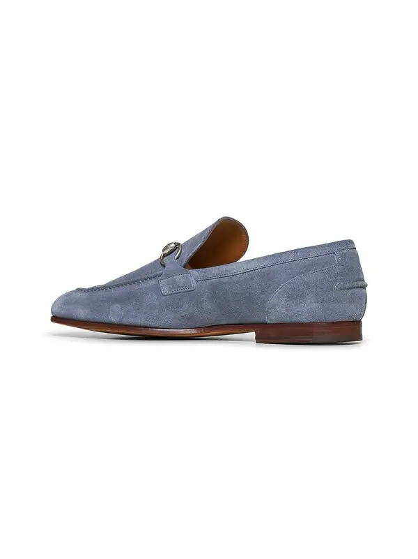 Gucci Suede Jordaan Loafers With Horsebit Detail - Gray