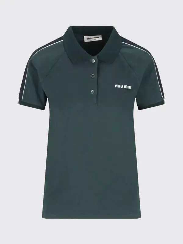 Miu Miu Zip Up Polo Shirt - Blue