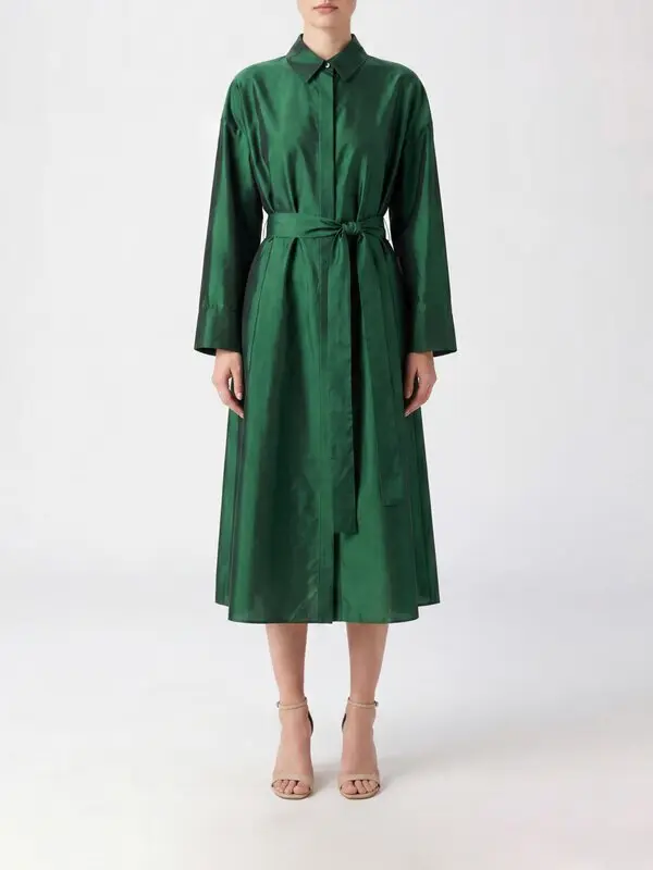 Max Mara Ribbed Knit Midi Dress - Green