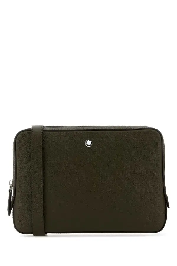 Montblanc Olive Leather Sartorial Crossbody Bag - Green