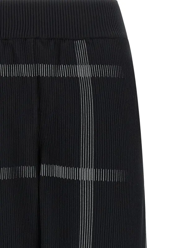 Issey Miyake Wide Leg Check Knit Pants