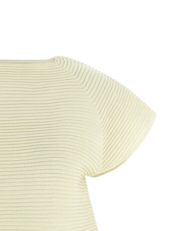 Issey Miyake Corrugated Knit Mini Dress - Yellow