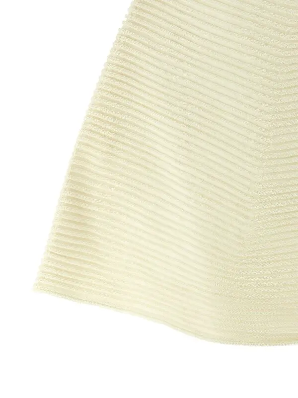 Issey Miyake Corrugated Knit Mini Dress - Yellow