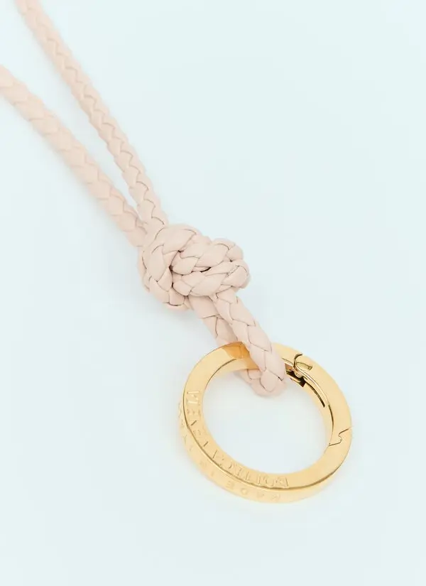 Bottega Veneta Intrecciato Leather Long Keyring - Pink