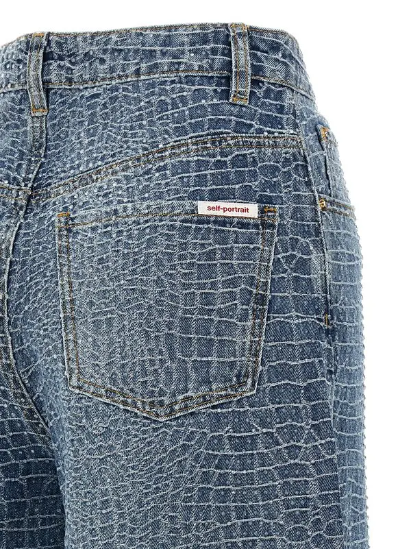 SELF-PORTRAIT Rhinestone' Jeans - Blue