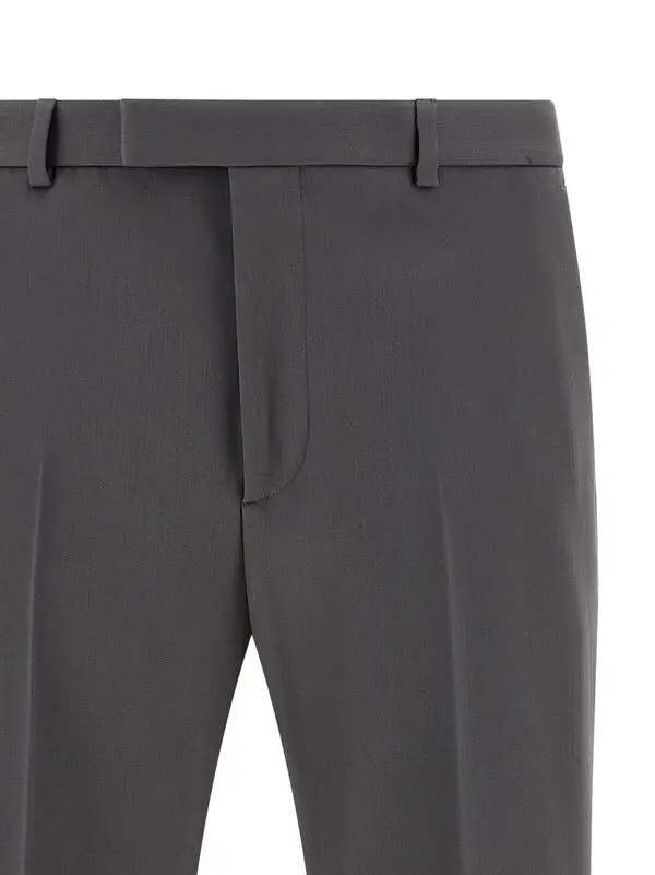 Gucci Tailored Wool Satin Trousers - Gray
