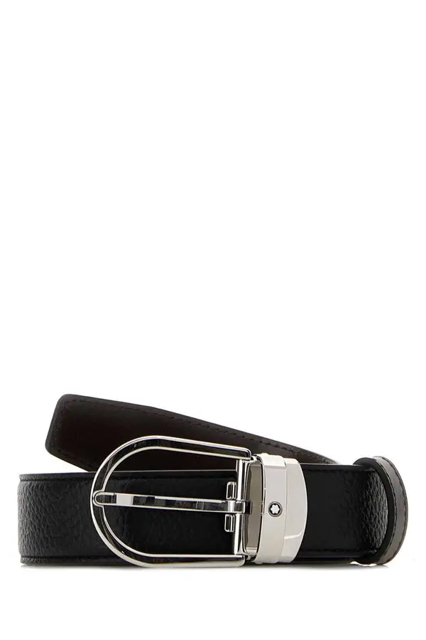 Montblanc Leather Reversible Belt - Black