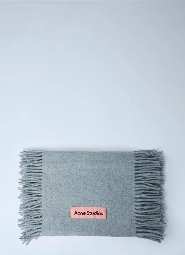 Acne Studios Fringe Wool Scarf - Gray
