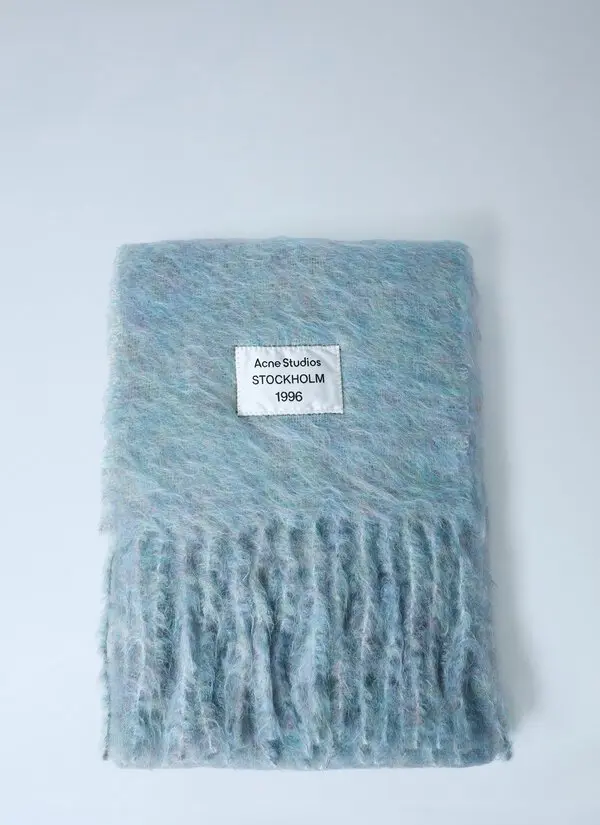 Acne Studios Fringed Wool-blend Scarf - Blue