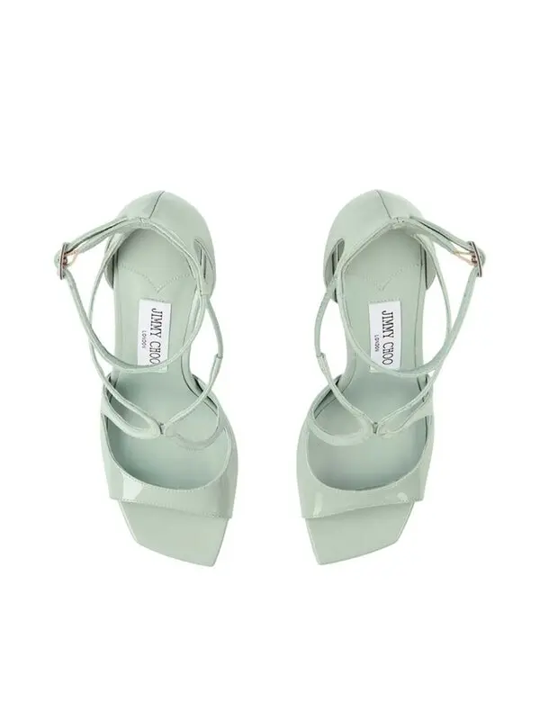 JIMMY CHOO Azia 95mm Square-toe Sandals - Green