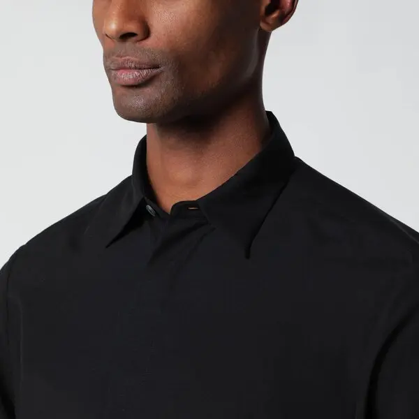 LARDINI Linen-blend Shirt - Black