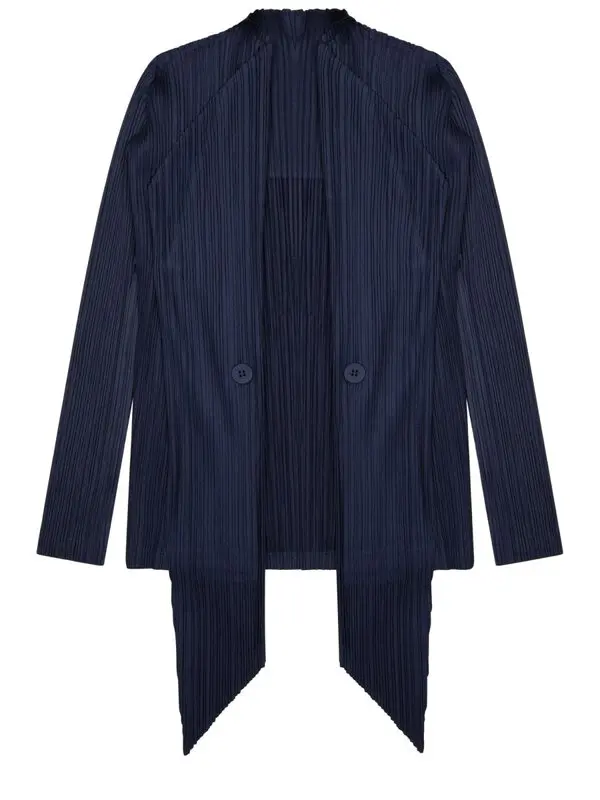 Issey Miyake Pleated Cardigan - Blue