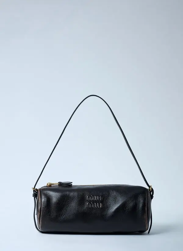 Miu Miu Leather Logo Motif Shoulder Bag