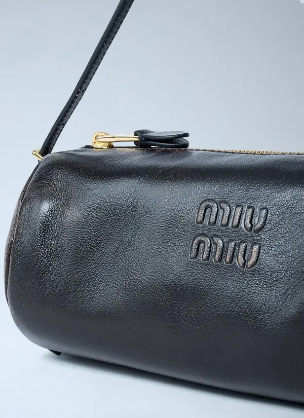 Miu Miu Leather Logo Motif Shoulder Bag