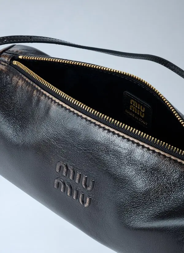 Miu Miu Leather Logo Motif Shoulder Bag