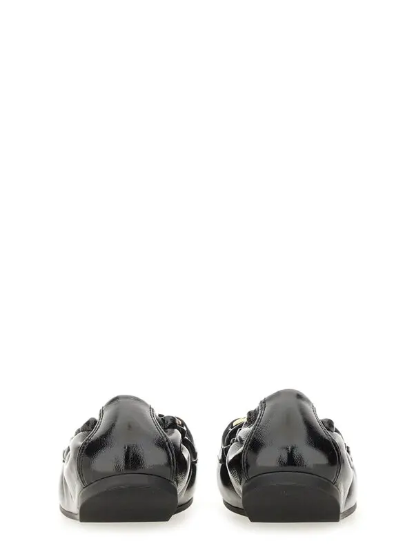 FERRAGAMO Lamb Leather Deconstructed Loafers - Black