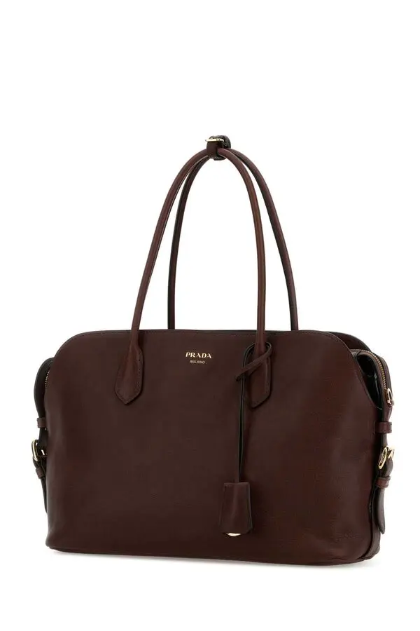 Prada Leather Shopping Bag - Brown