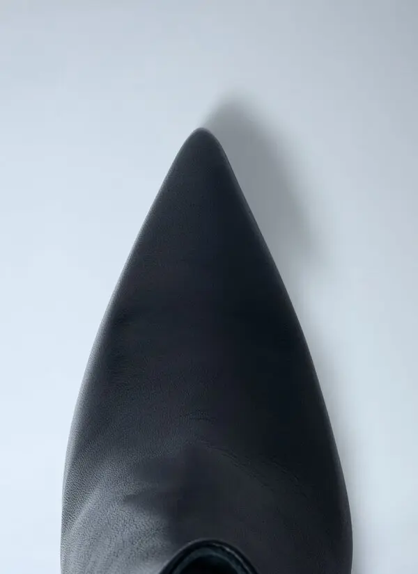 Rick Owens Leather Wedge Ankle Boots