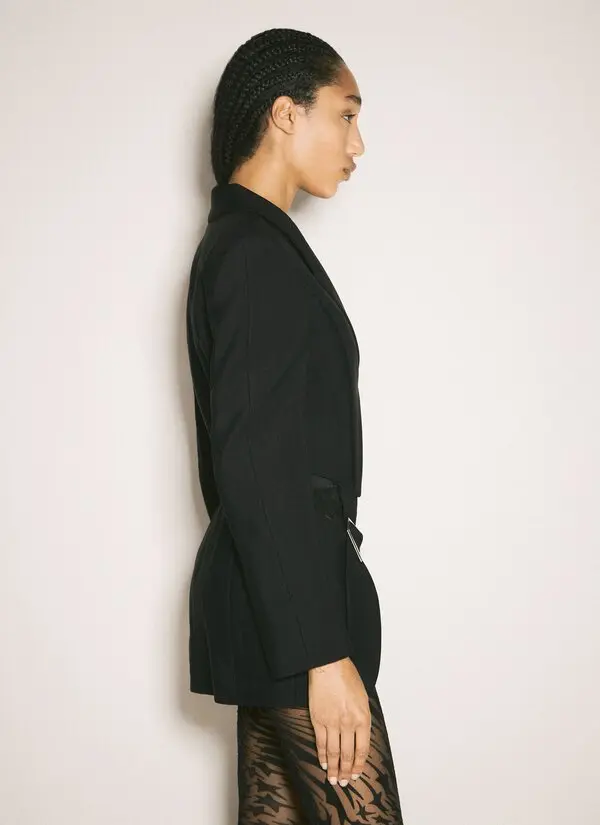 MUGLER Buckled Tailored Blazer With Side Cut-outs
