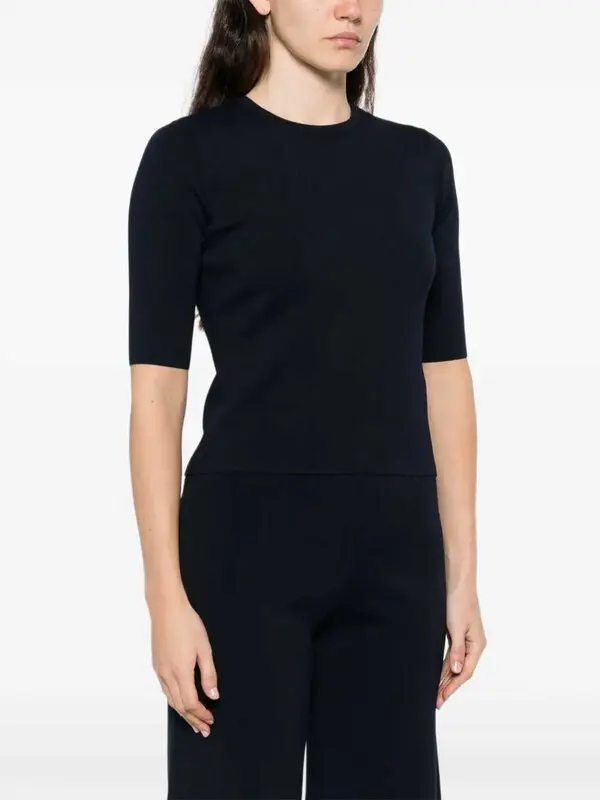 Max Mara Embossed Crewneck Top - Blue