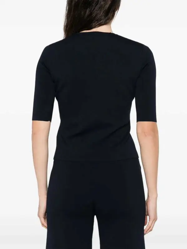 Max Mara Embossed Crewneck Top - Blue