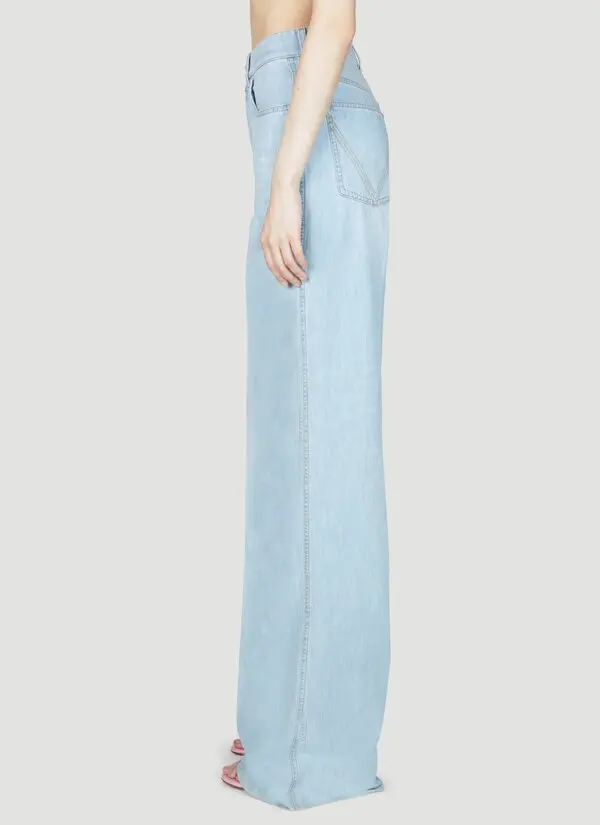 Bottega Veneta Wide Leg Jeans In Light Wash - Blue