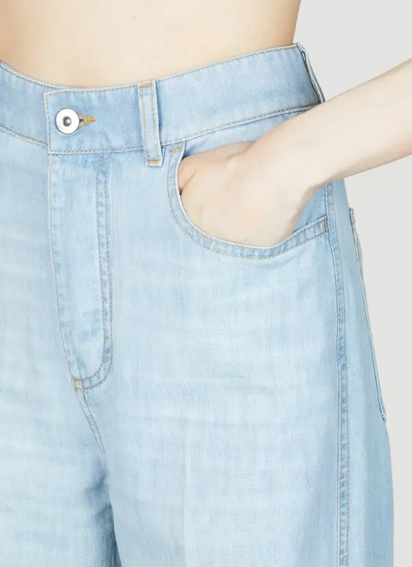 Bottega Veneta Wide Leg Jeans In Light Wash - Blue