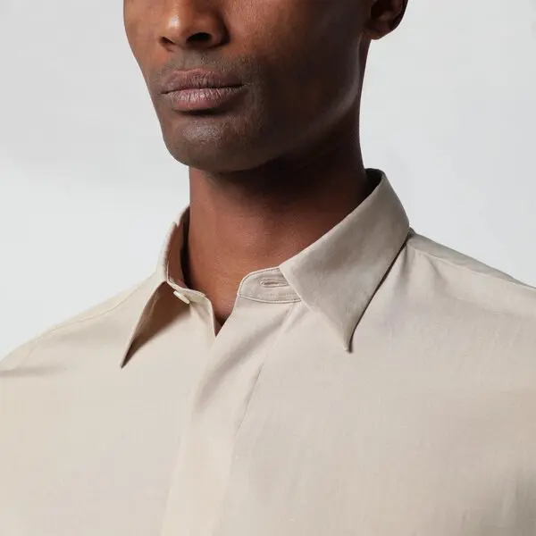 LARDINI Beige Linen-blend Shirt