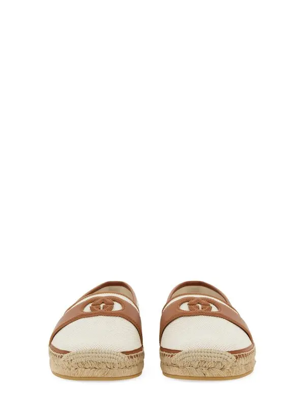 Gucci Cross Gg Canvas And Leather Espadrilles