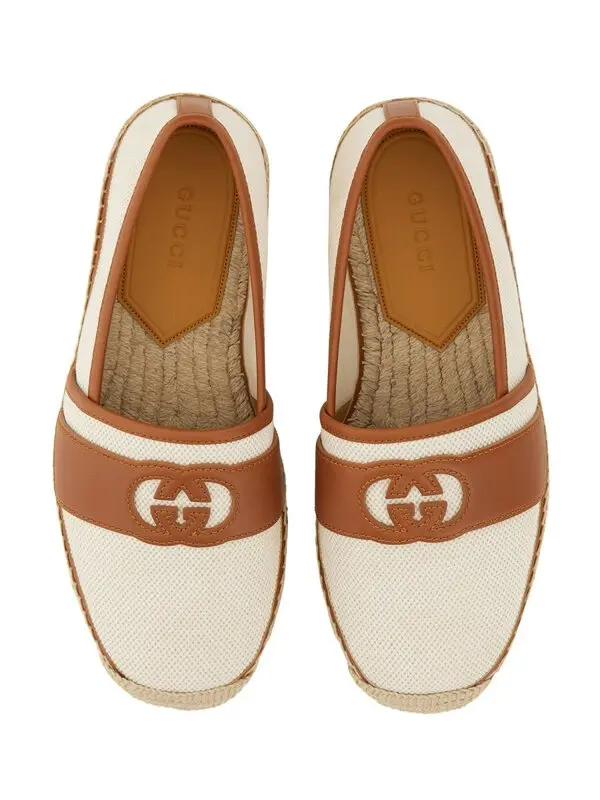 Gucci Cross Gg Canvas And Leather Espadrilles