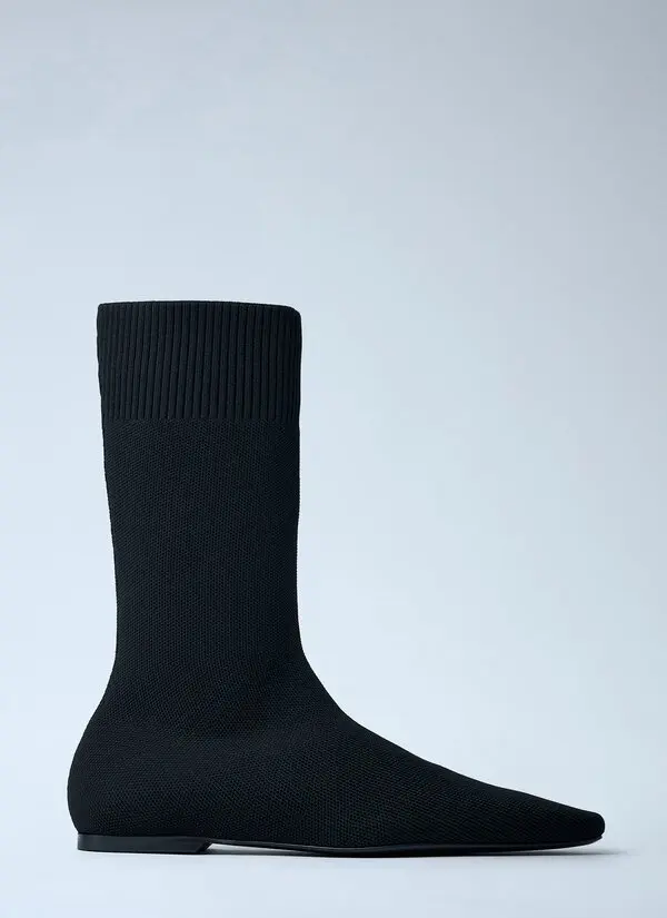TOTEME Knit Sock Boots - Black