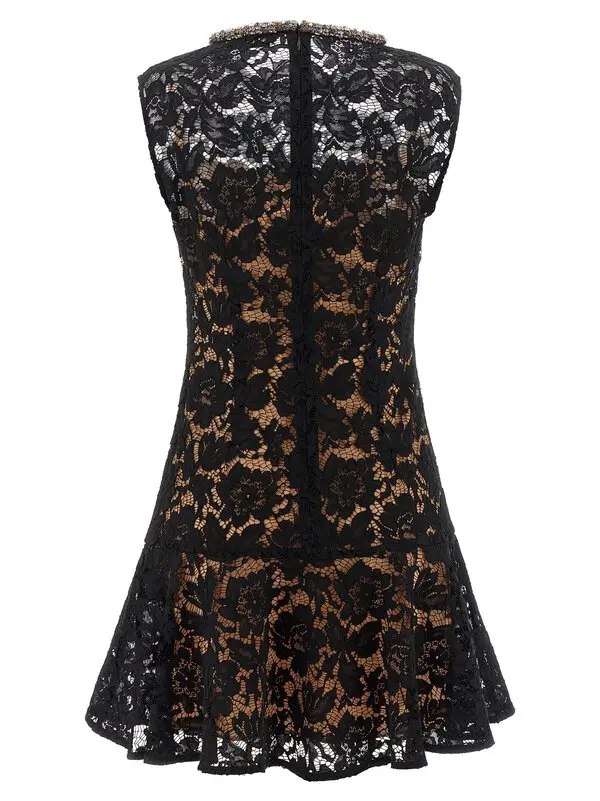 SELF-PORTRAIT Lace Crystal Mini Dress