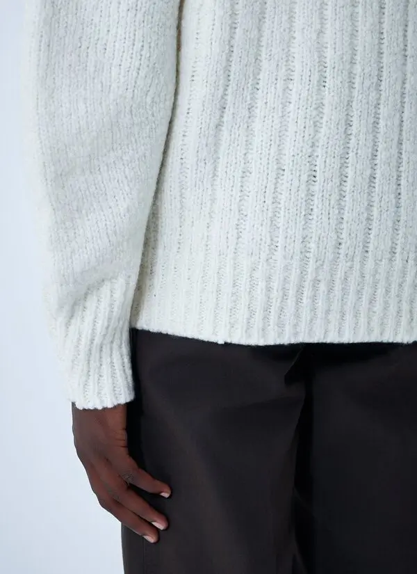 Dries Van Noten Highneck Wool Sweater With Contrast Stitching